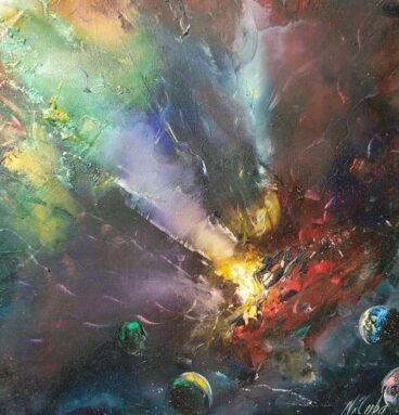 Spacex - Sci-fi Oil Painting by Naci Caba - GaleriFoton