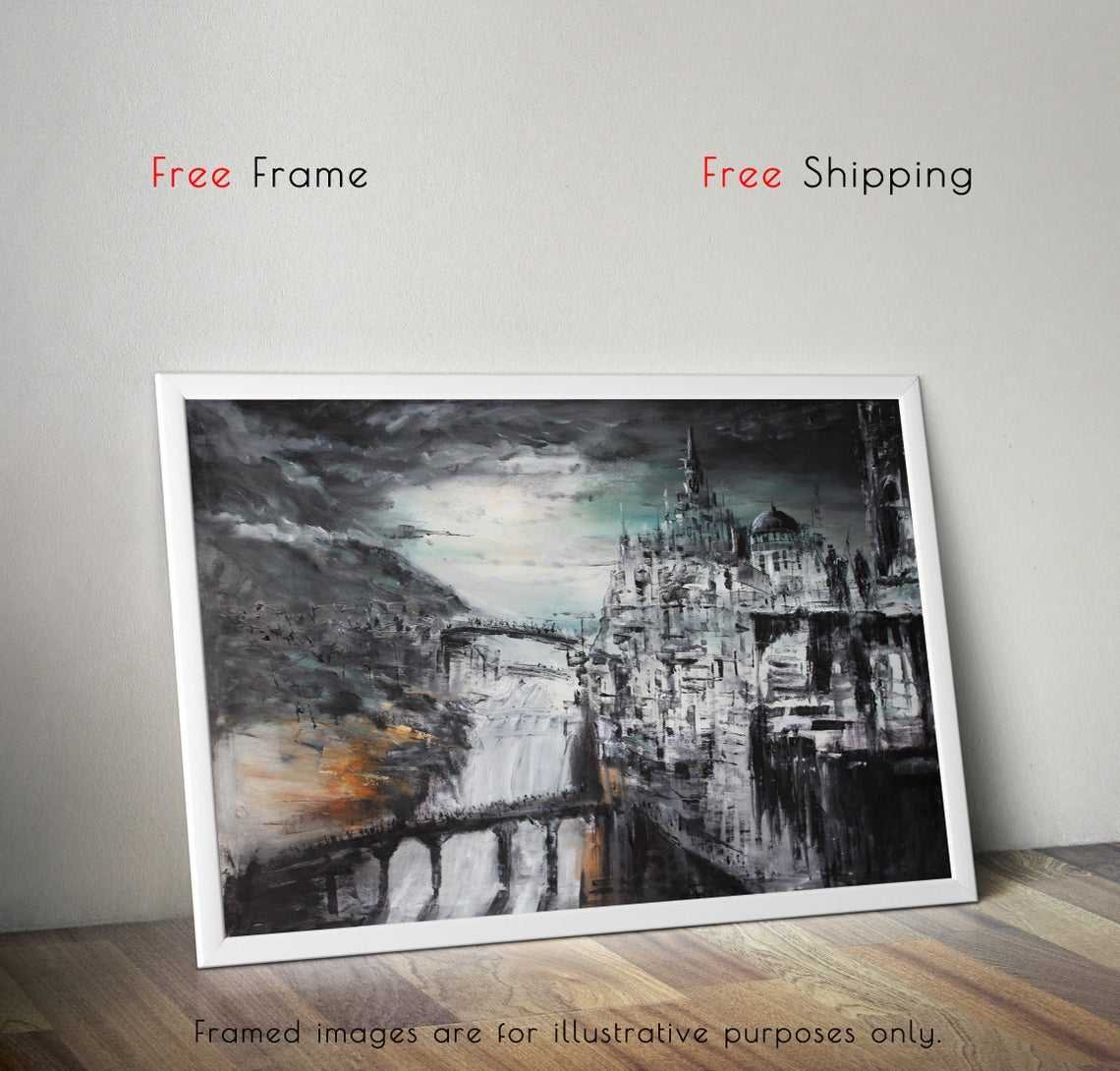 Dale - The Hobbit Painting, Middle Earth Handmade Art, The Clouds Burst ...