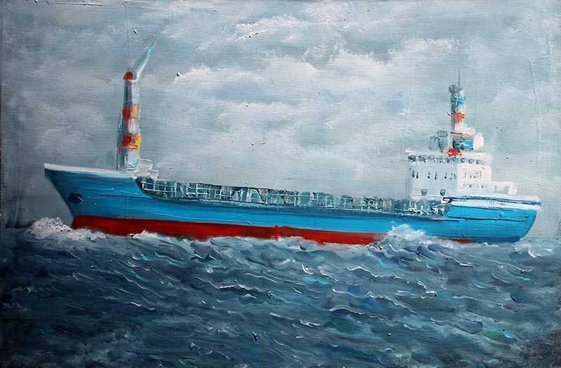 Freighter Art Print, Cargo Ship Print, Ship Ocean Print - GaleriFoton