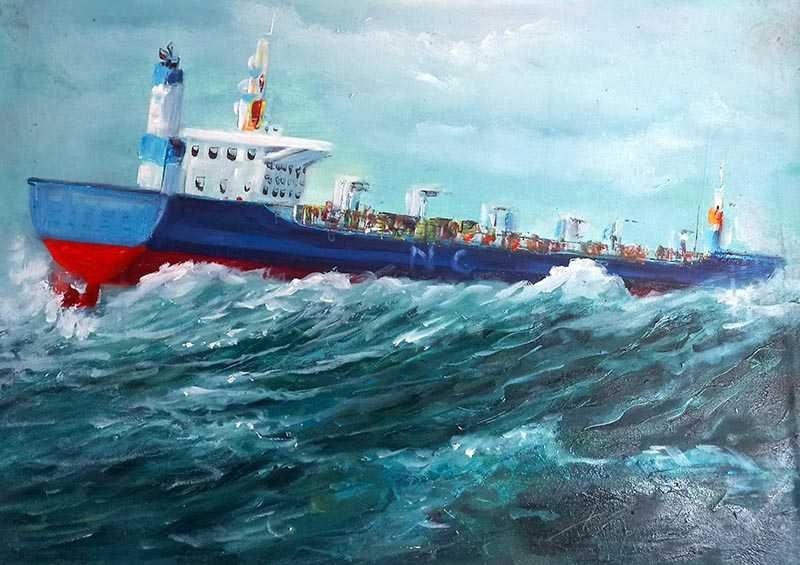 Marine Art Print, Freighter Print, Ocean Art by Naci Caba - GaleriFoton