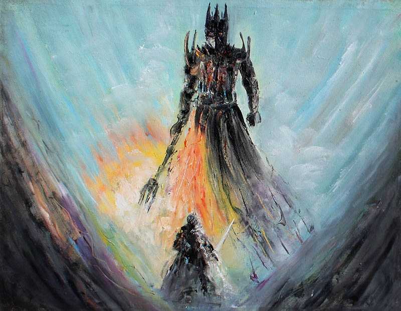 Silmarillion Art Print, Fingolfin and Morgoth Art, Fingolfin Print ...