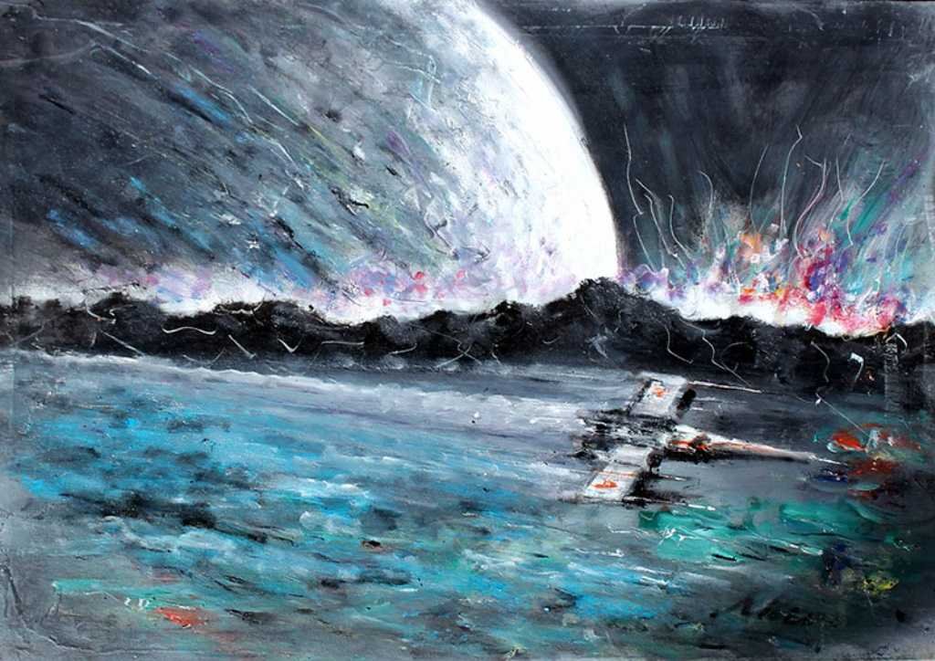 Star Wars: X-Wing Starfighter Oil Painting on canvas with frames ...