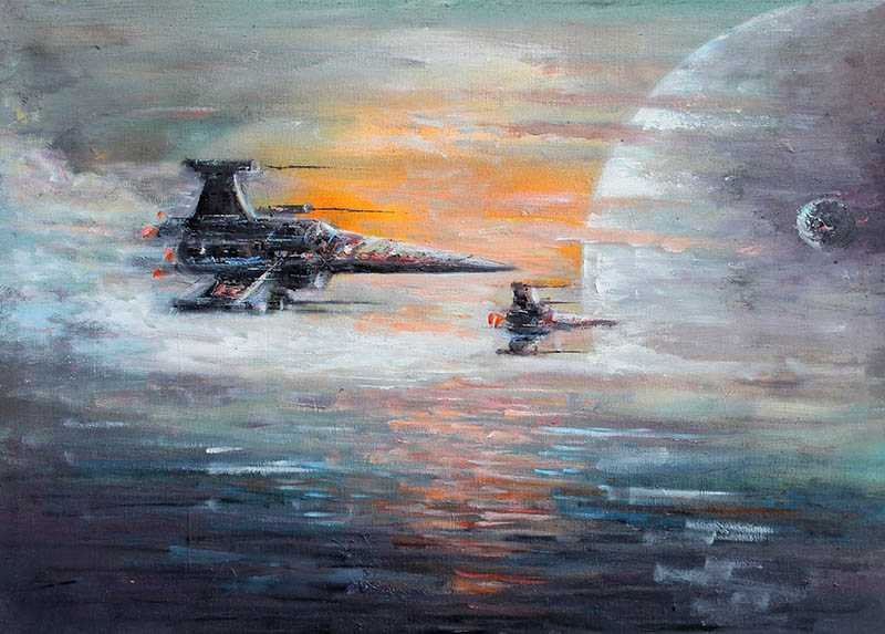 X-Wings Handmade Oil Painting - Star Wars Handmade Gift - GaleriFoton