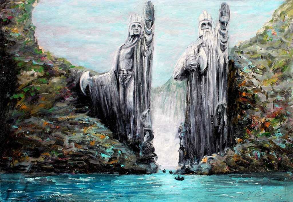 Argonath Canvas Art Print: Majestic Lord of the Rings Inspired Wall ...