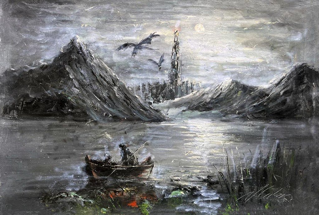 Alternative Mordor Art Painting - Unique Fantasy Landscape Wall Art for ...