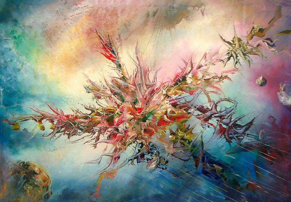 Abstract Explosion Canvas Print Modern Home Decor - GaleriFoton